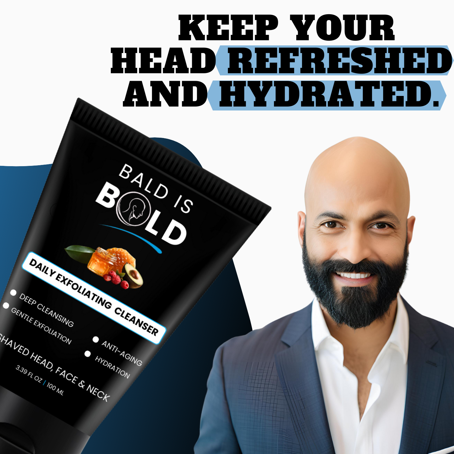 Daily Exfoliating Cleanser | Shaved Head Care for Smooth Bald Scalp